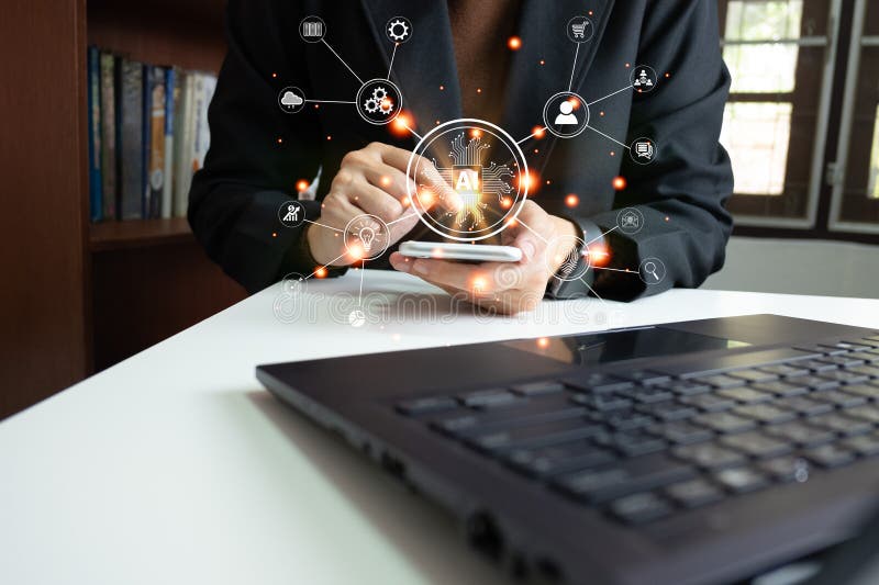 AI Technology, Artificial Intelligence, Using Laptop for Search Engine ...