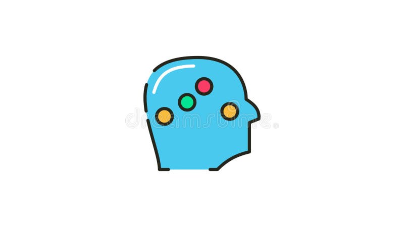 Ai Technology Blue Head Shaped Icon with Colorful Wires Represents ...