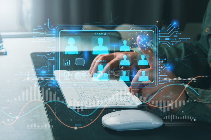 Ai Technology. Business Using Network Connection Technology, Share Data ...