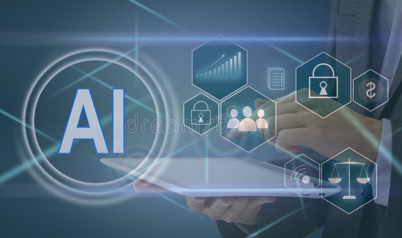 Ai Technology. Businessman Using Labtop Touching and Connecting Chat Ai ...