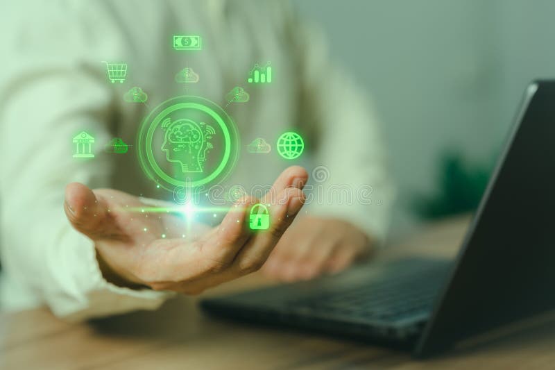 Ai Technology with Cloud Computing. Digital Transformation Change ...