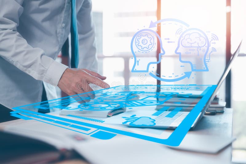 AI Technology Concept, Man Using AI Tech To Working Business Project ...