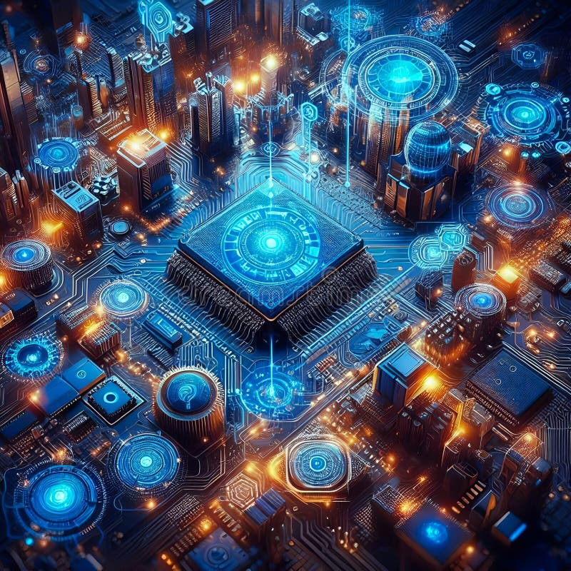 AI Technology Concept Processor Chip or Mother Board Background Stock ...