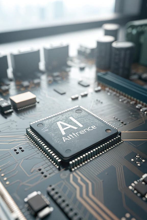 AI Technology with CPU Chipset Concept Stock Illustration ...