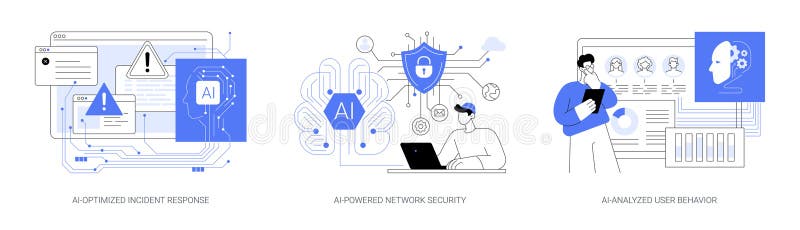 AI Technology in Cybersecurity Abstract Concept Vector Illustrations ...