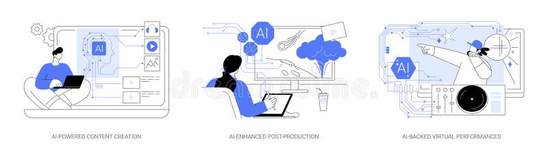 Ai Technology in Entertainment Abstract Concept Vektorillustrations ...