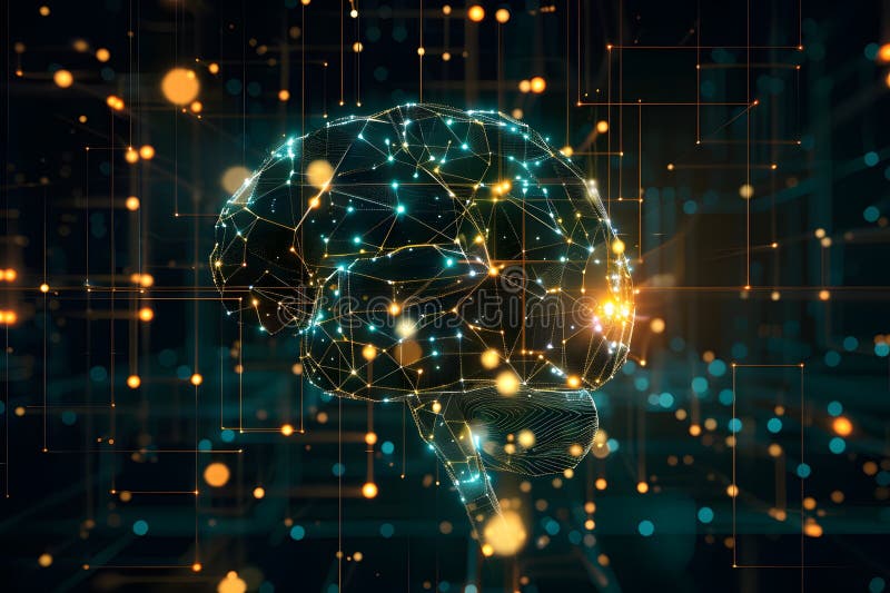 AI Technology: Futuristic Human-Machine Interface Stock Image - Image ...