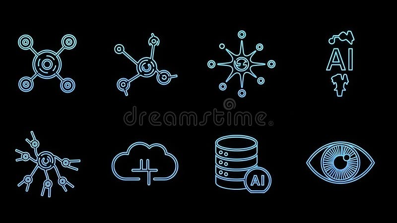 Neon Blue Line Art Icons Stock Illustrations – 1,905 Neon Blue Line Art ...