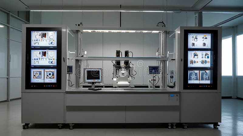 Ai Technology Laboratory Machine Big Display Stock Illustration ...