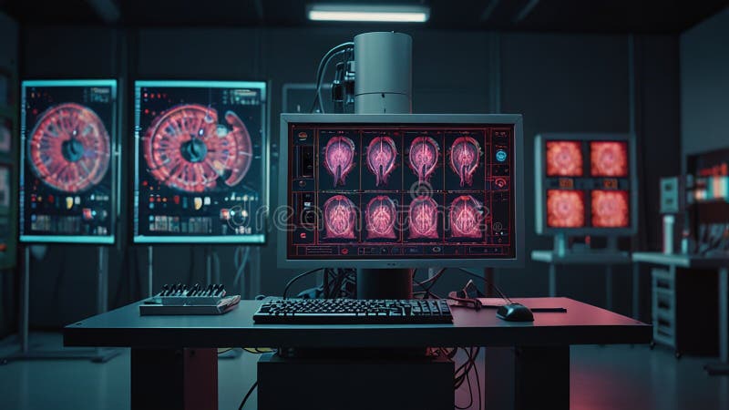 Ai Technology Laboratory Machine Big Display Stock Illustration ...