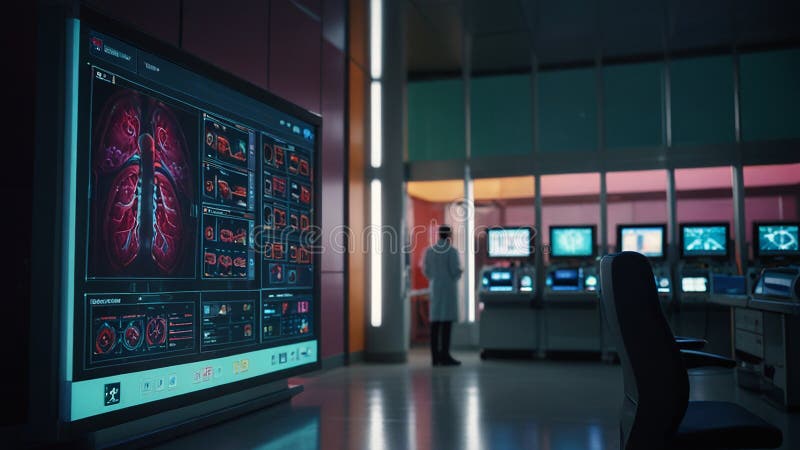 Ai Technology Laboratory Machine Big Display Stock Illustration ...