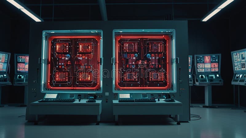 Ai Technology Laboratory Machine Big Display Stock Illustration ...