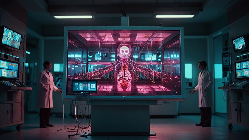 Ai Technology Laboratory Machine Big Display Stock Illustration ...