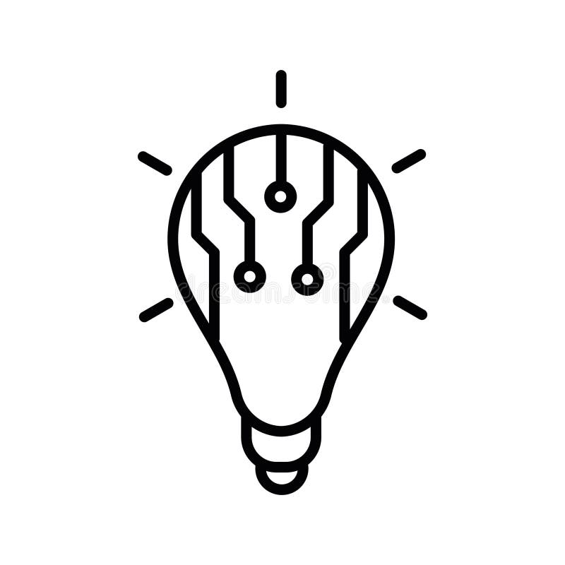 Ai technology light bulb stock vector. Illustration of power - 295536185