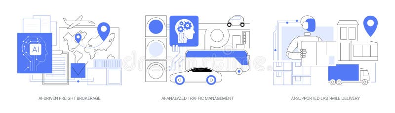 AI Technology in Logistics Abstract Concept Vector Illustrations. Stock ...