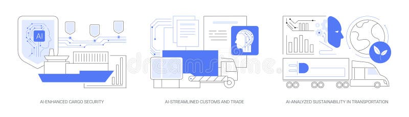 AI Technology in Logistics Abstract Concept Vector Illustrations. Stock ...