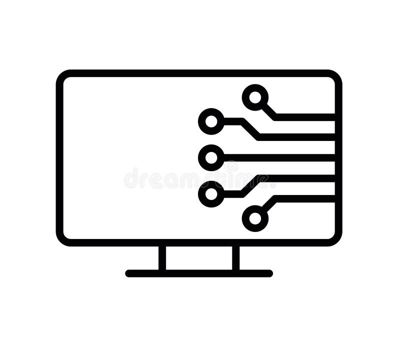Ai technology monitor stock vector. Illustration of school - 295532590