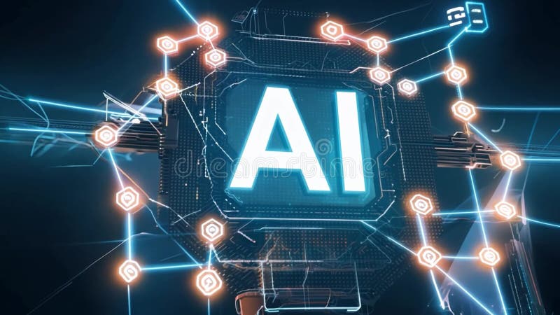 AI Technology Network Render Stock Video - Video of disruption ...