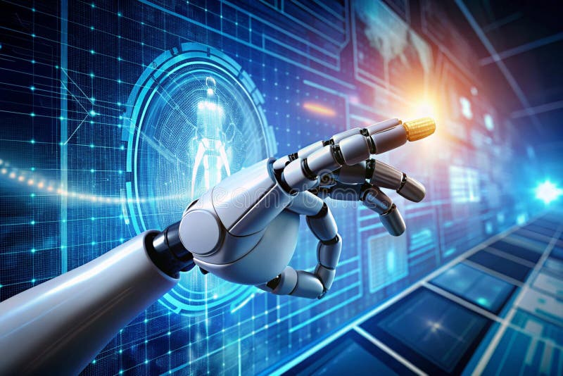 AI Technology: Robot Hand Interacting with Virtual Screen for the ...