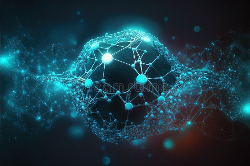 AI Technology, Robotic Technology System, Molecule of Chemical, Atom ...