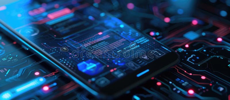 AI Technology on Smartphone Display with Digital Interface for a ...