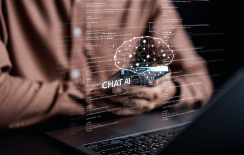 Ai Technology System. Businessman Using Chat Bot Intelligence Ai Stock ...