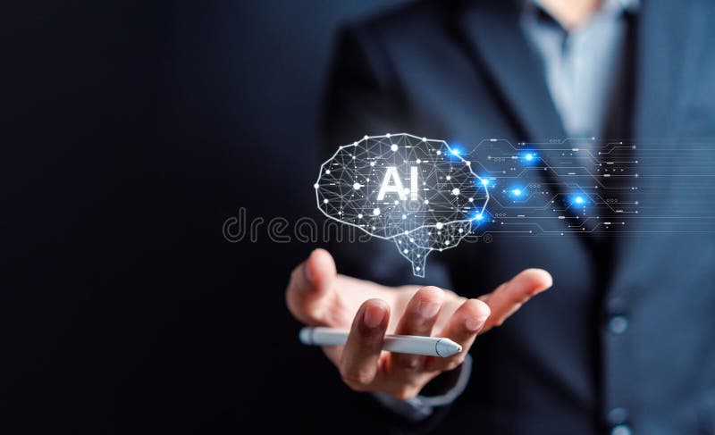 Chat GPT Chat with AI Artificial Intelligence. Businessman Using Chatbot in Computer Smart ...
