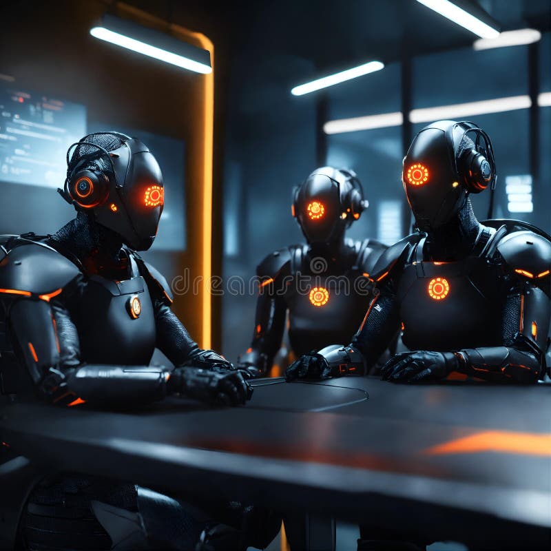 AI Technology Talking To Each Other Stock Illustration - Illustration ...