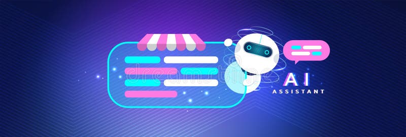 AI Technology Themed Image with a Digital Assistant Bot, Vibrant UI ...