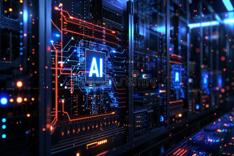 AI Text with Connections and Wires Around for Technology Concept ...