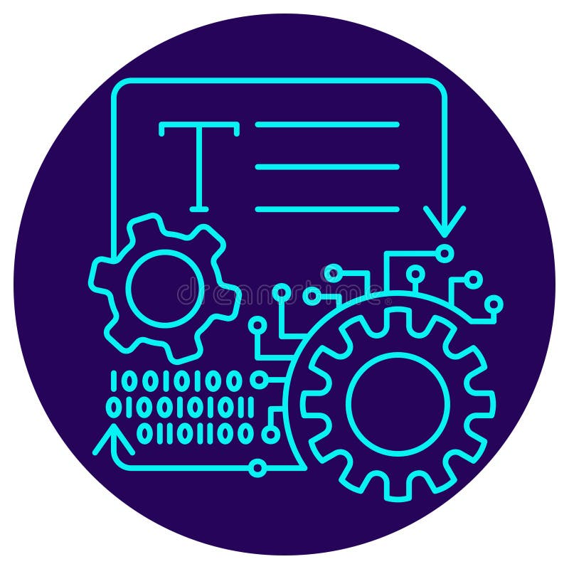 AI Text Processing Vector Icon Stock Vector - Illustration of ...