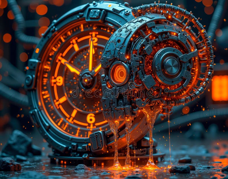 Clock with atomic bomb. stock vector. Illustration of explosion - 91245786