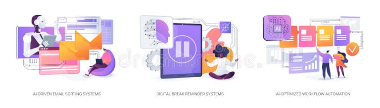 AI Tools Enhance Focus, Efficiency Abstract Concept Vector ...