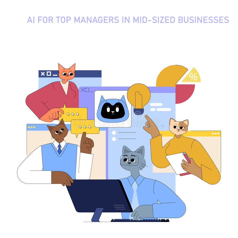 AI for Top Managers in stock vector. Illustration of intelligence ...