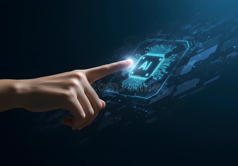 Ai Touch - Artificial Intelligence Chip Interface Stock Illustration ...