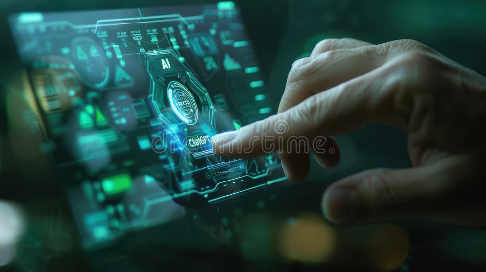 The AI Touchscreen Interface.AI Generated Image Stock Image - Image of ...