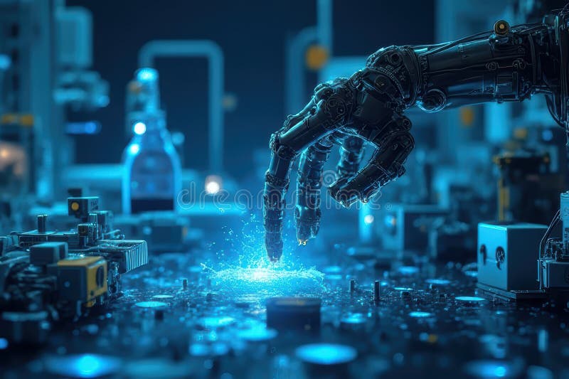 AI Transforming Research Procedures Stock Illustration - Illustration ...