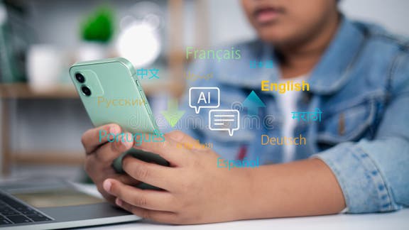 AI Translation App on Smartphone, Multilingual Communication ...