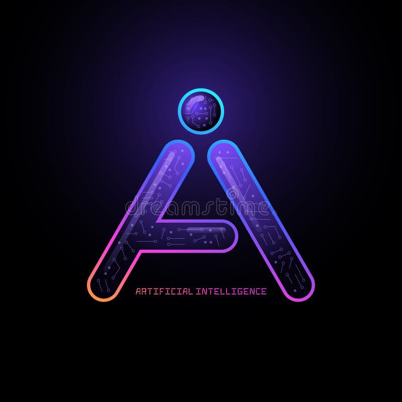 AI Transparent 3D Vector Logo Design. Artificial Intelligence Stock ...