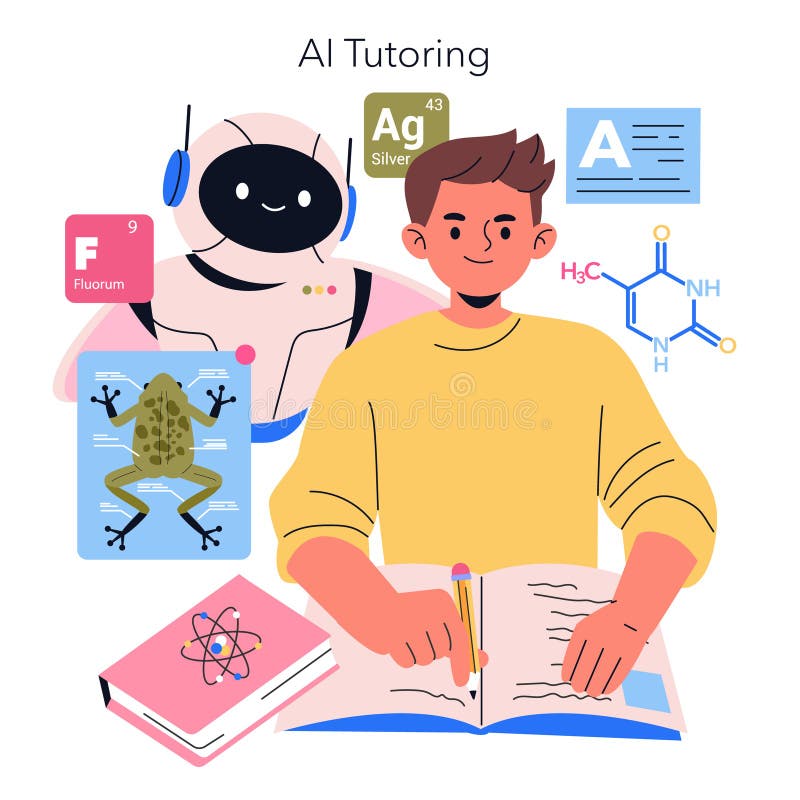AI Co Parent. Flat Vector stock illustration. Illustration of research ...