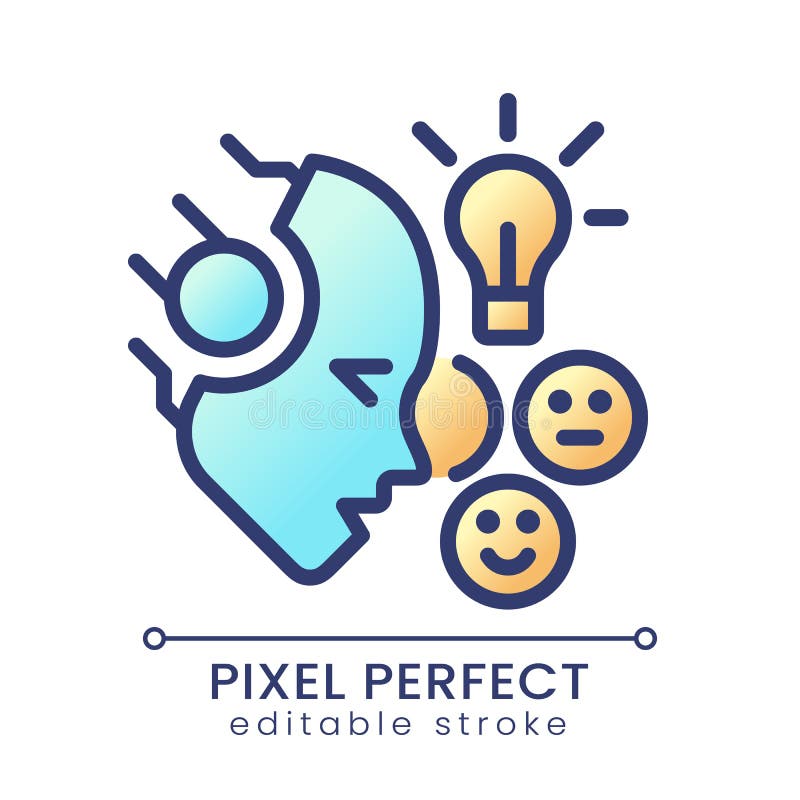 AI Understands Emotions Pixel Perfect Color Gradient Icon Stock Vector - Illustration of face ...