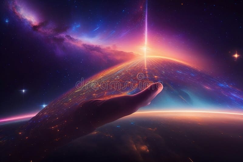 AI Universe Touched by Human with Generative AI Technology Stock ...