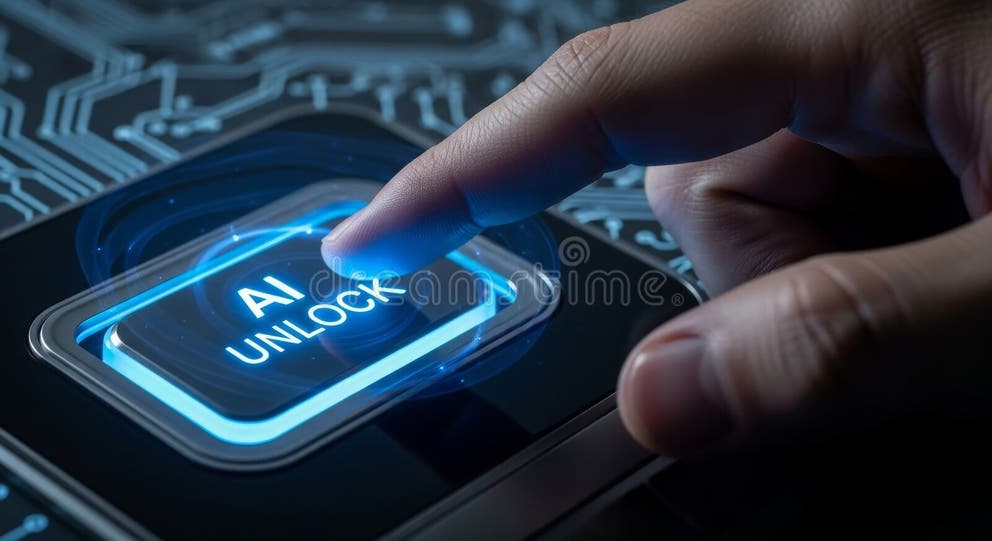 AI Unlock: Future Technology Button - Unlocking Artificial Intelligence, Futuristic Technology ...
