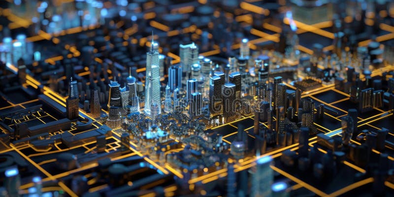 AI in urban planning stock photo. Image of skyscrapers - 318211642