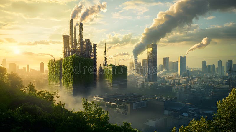 AI for Urban Waste-to-Energy Systems a City with AI-Based. Stock ...