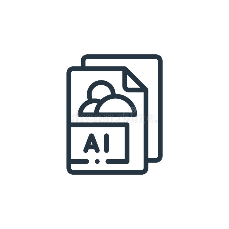 AI Vector Icon Isolated on White Background. Outline, Thin Line AI Icon ...