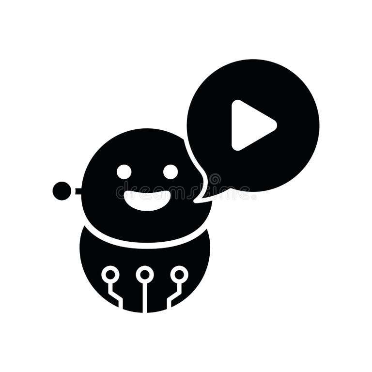 AI Video Chatbot Media Interaction Icon Stock Illustration ...
