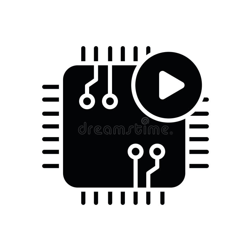 AI Video Chip Technology Media Icon Stock Vector - Illustration of ...