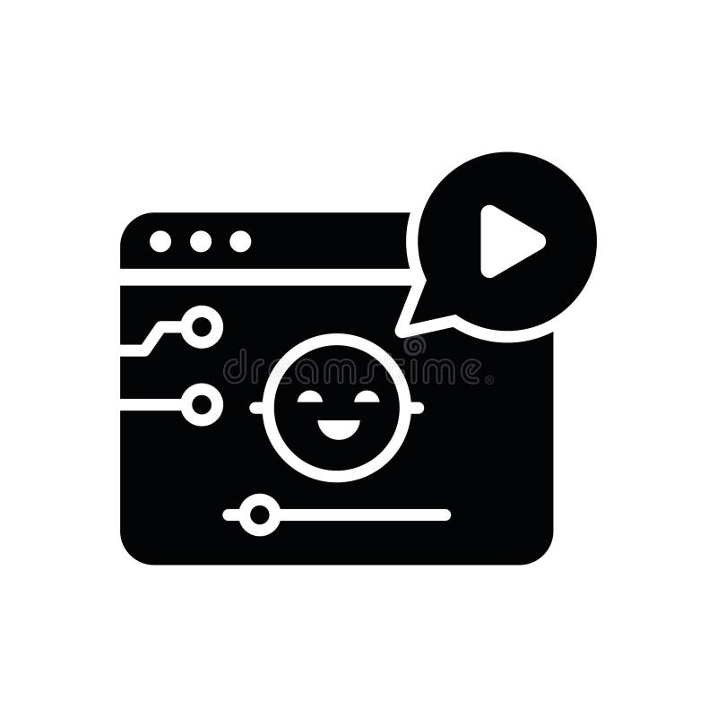 AI Video Dashboard Interface Icon Stock Illustration - Illustration of ...