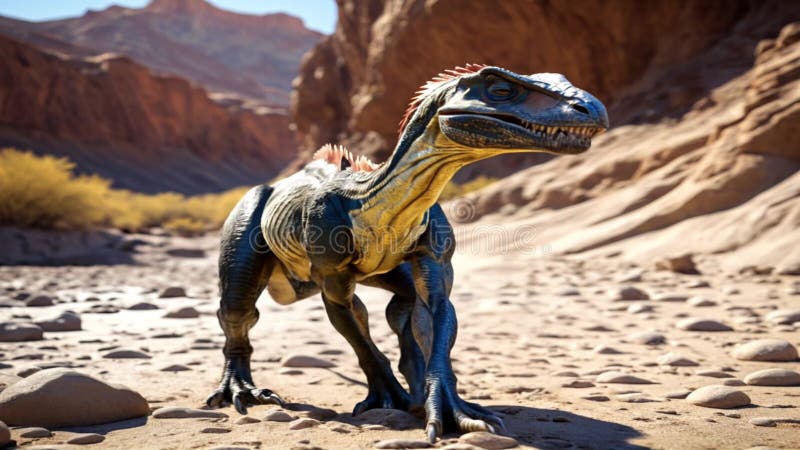 AI Video of a Dinosaur in the Desert. Stock Footage - Video of raptor ...
